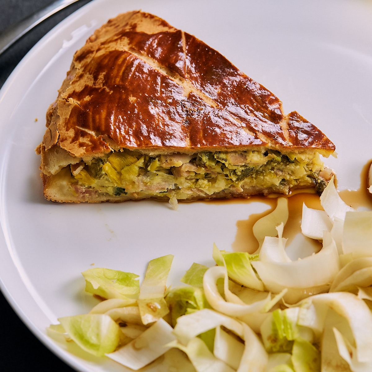 Flamiche de poireaux et jambon